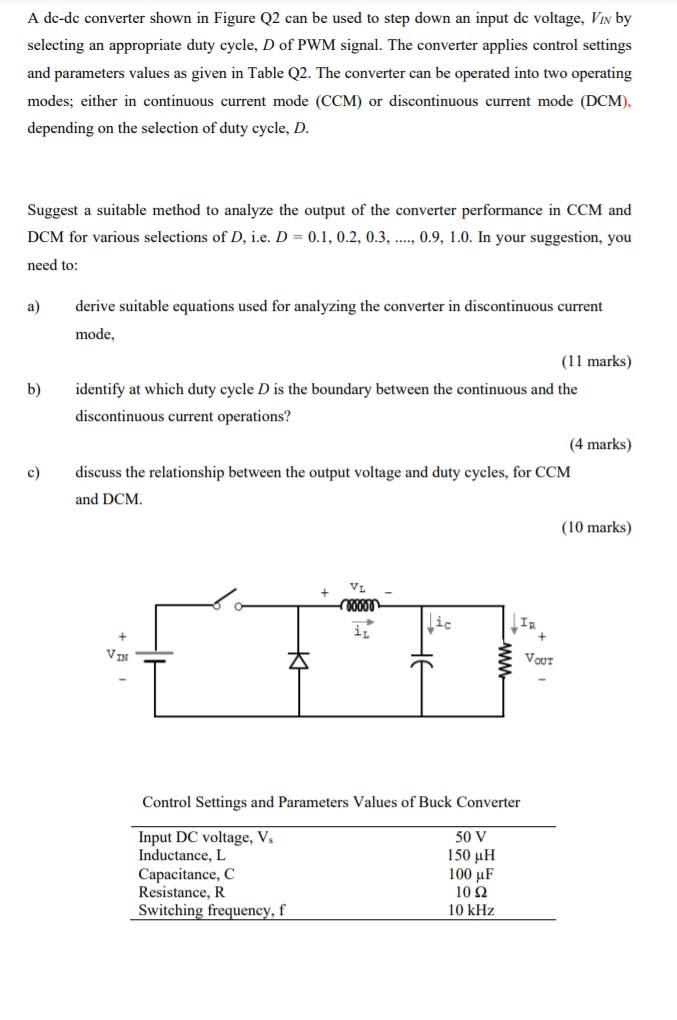 Solved A dc-dc converter shown in Figure Q2 can be used to | Chegg.com