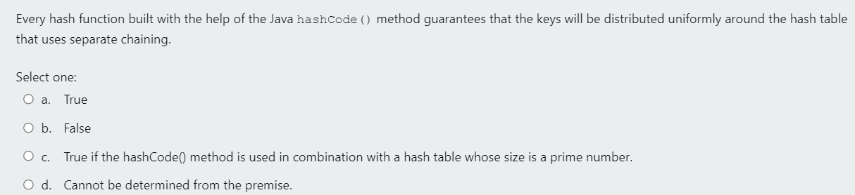 Solved Every hash function built with the help of the Java | Chegg.com