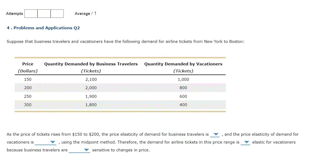 Solved Attempts Average / 1 4. Problems and Applications Q2 | Chegg.com