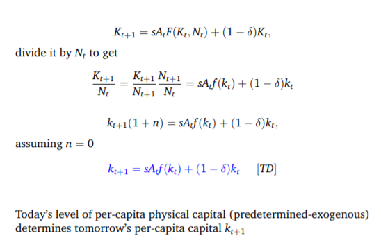 Solved Assume the following capital accumulation equation | Chegg.com