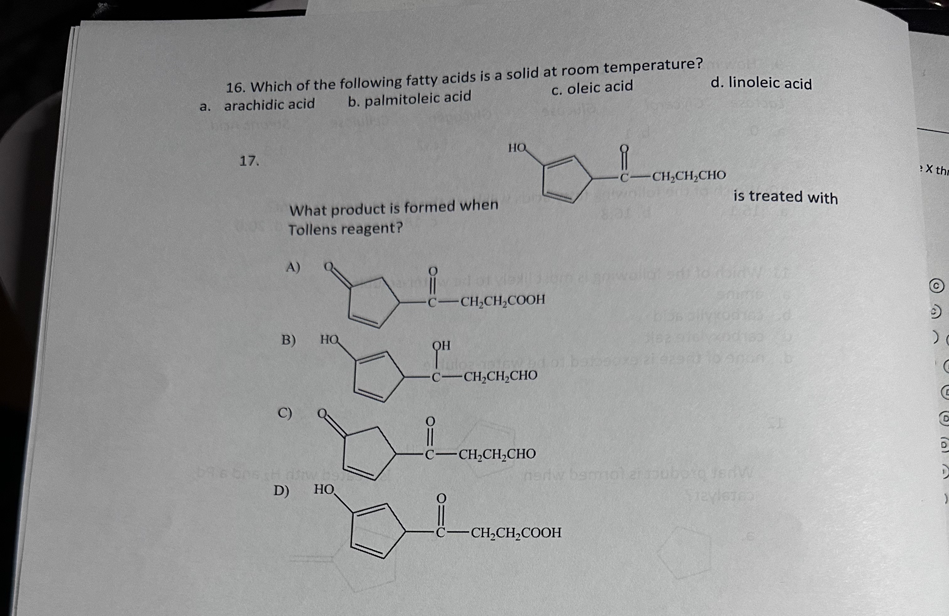 Solved Which of the following fatty acids is a solid at room | Chegg.com