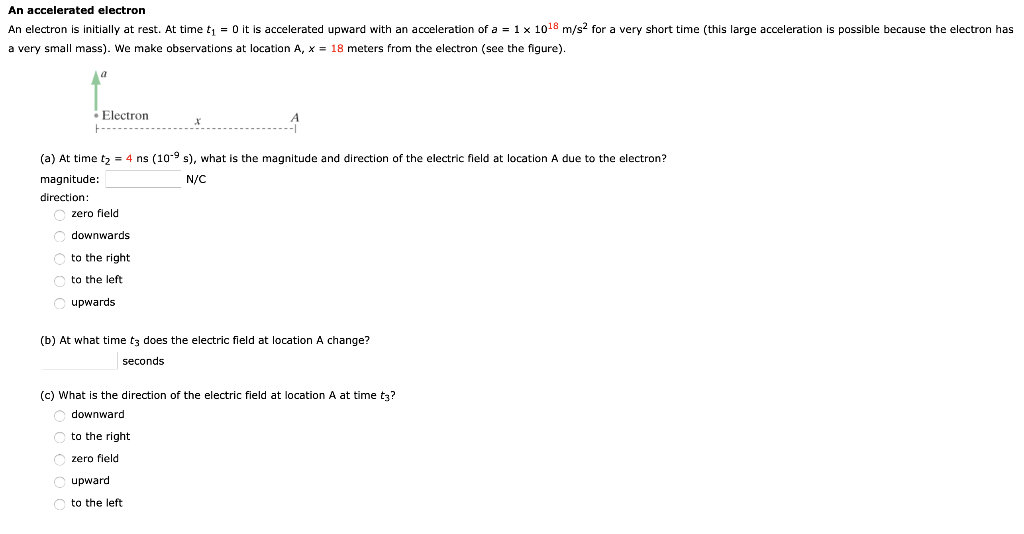 Solved An Accelerated Electron An Electron Is Initially At