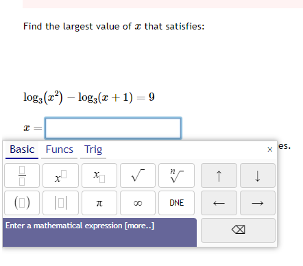 Solved Find the largest value of x that satisfies: | Chegg.com