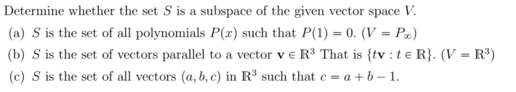 Solved Determine Whether The Set S Is A Subspace Of The
