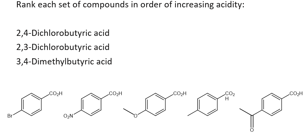 Solved Rank each set of compounds in order of increasing | Chegg.com