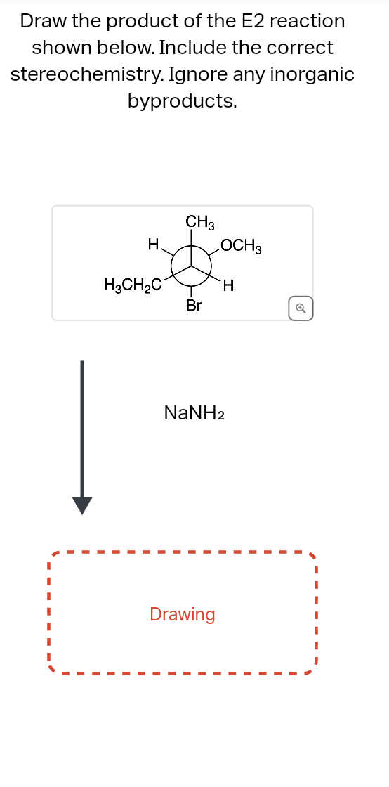 Solved Draw the product of the E2 reaction shown below. | Chegg.com