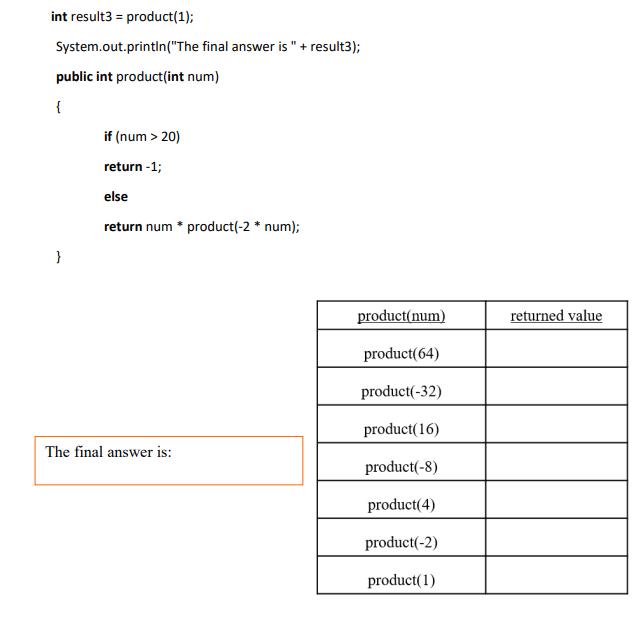 Solved If someone could determine the result and complete | Chegg.com