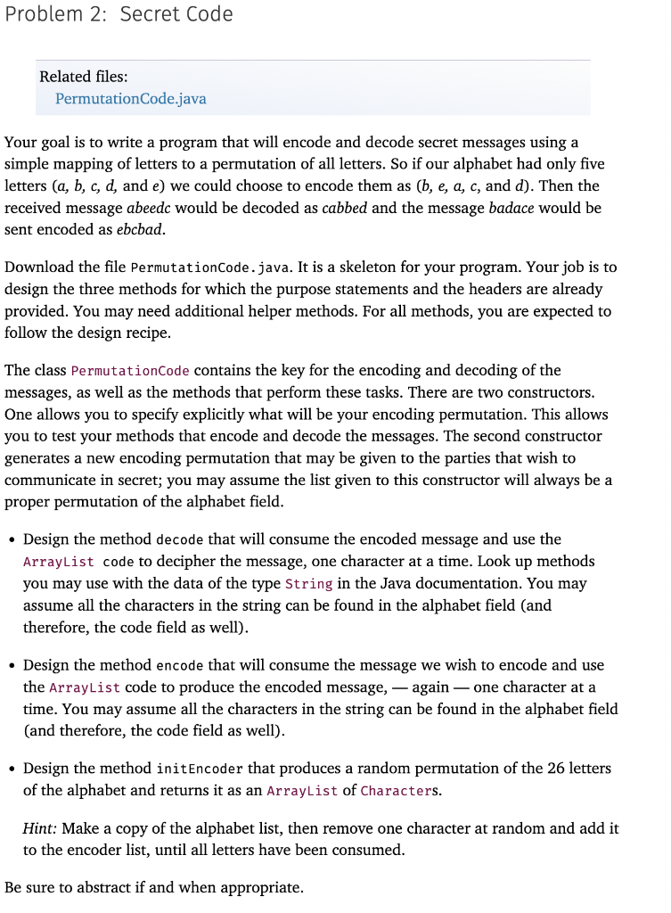 Solved port java. util.*; A class that defines a new | Chegg.com