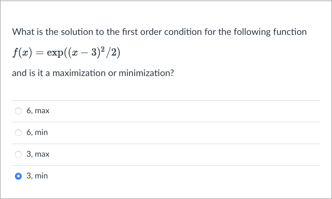 What is the solution to the first order condition for | Chegg.com