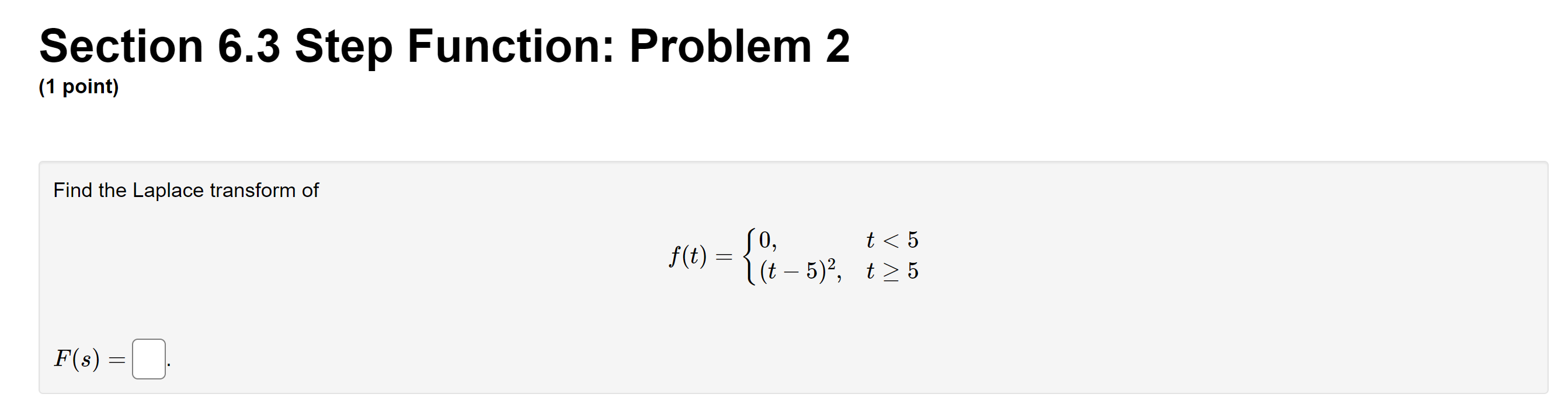 Solved Section 6 3 Step Function Problem 2 1 Point Find