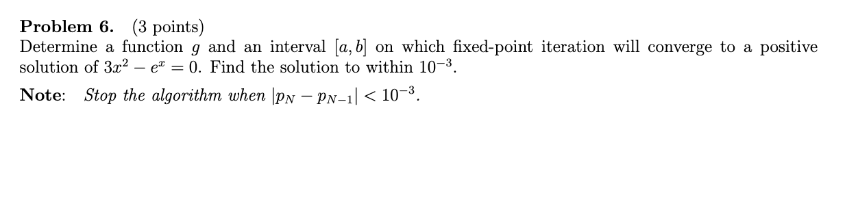 Solved Problem 6. (3 points) Determine a function g and an | Chegg.com