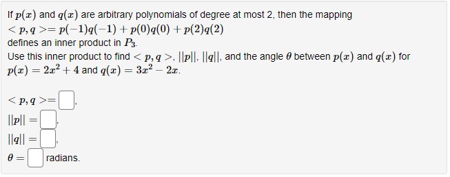 Solved If p(x) and q(x) are arbitrary polynomials of degree | Chegg.com