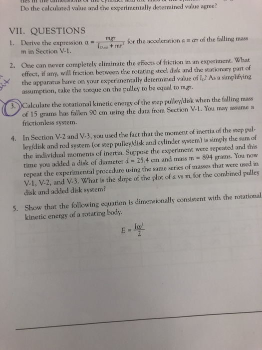 Do the calculated value and the experimentally | Chegg.com