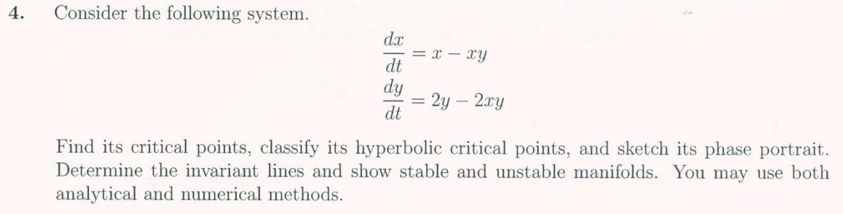 Solved NOTE: This is a DYNAMICAL SYSTEMS Math question, | Chegg.com
