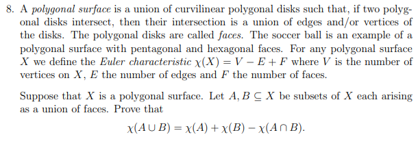 Solved 8. A polygonal surface is a union of curvilinear | Chegg.com