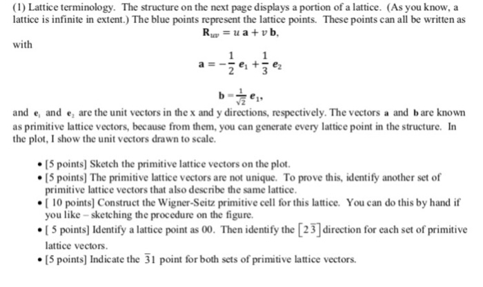 Solved (1) Lattice terminology. The structure on the next | Chegg.com
