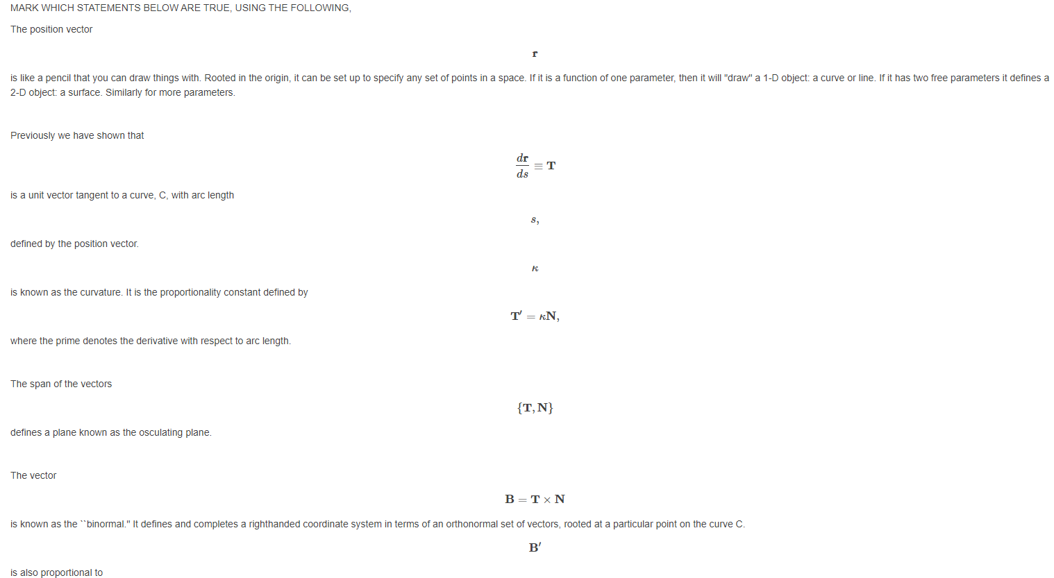 Solved MARK WHICH STATEMENTS BELOW ARE TRUE, USING | Chegg.com