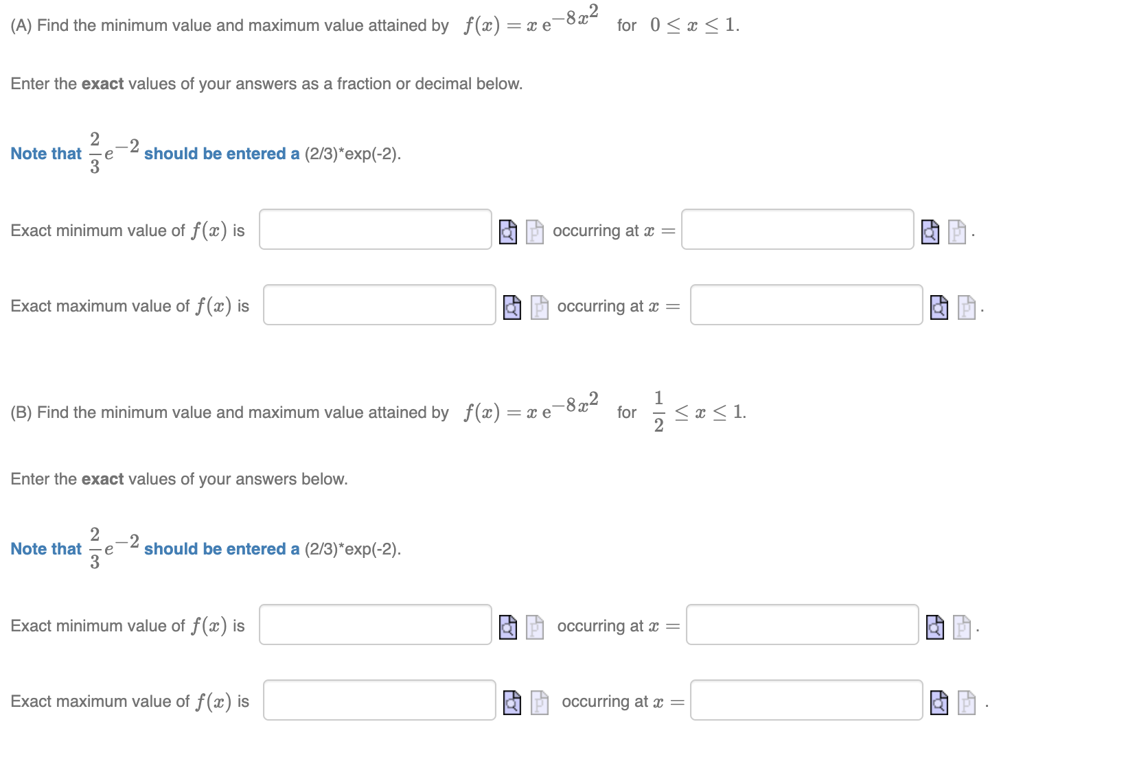 Solved (A) Find the minimum value and maximum value attained | Chegg.com
