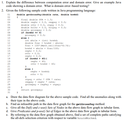 Solved 1. Explain the difference between computation error | Chegg.com