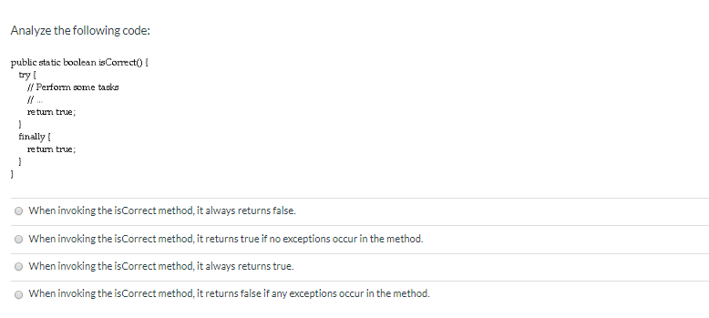 Solved Analyze the following code: public static boolean | Chegg.com