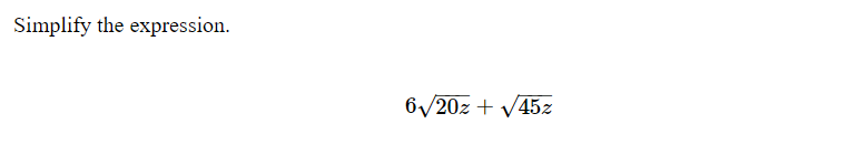 Solved Simplify the expression. 620z+45z | Chegg.com