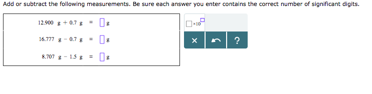 Solved Add or subtract the following measurements. Be sure | Chegg.com