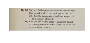 Solved 16. (a) Can you find an order-requirement digraph | Chegg.com