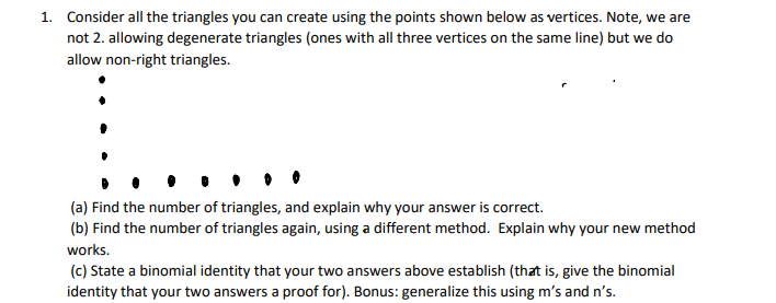 Solved 1. Consider all the triangles you can create using | Chegg.com