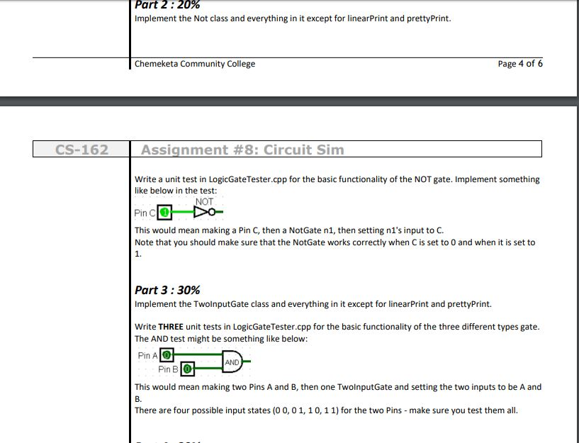 CS-162 Assignment #8: Circuit Sim Code Guidelines | Chegg.com
