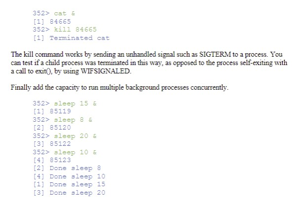 UNIX Shell Adapted from Project 1 in the textbook. | Chegg.com