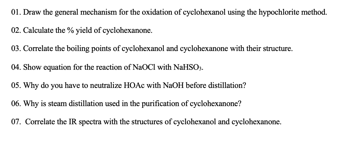 Solved 01. Draw the general mechanism for the oxidation of | Chegg.com