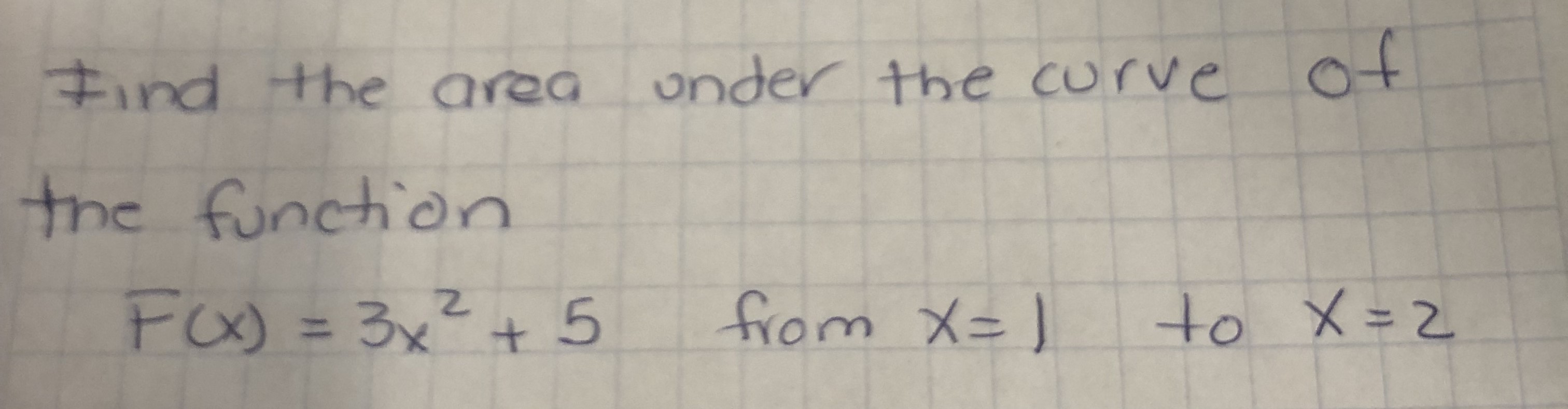 Solved Find the area under the curve of the function | Chegg.com