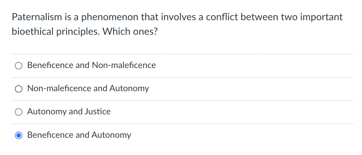 Paternalism is a phenomenon that involves a conflict | Chegg.com