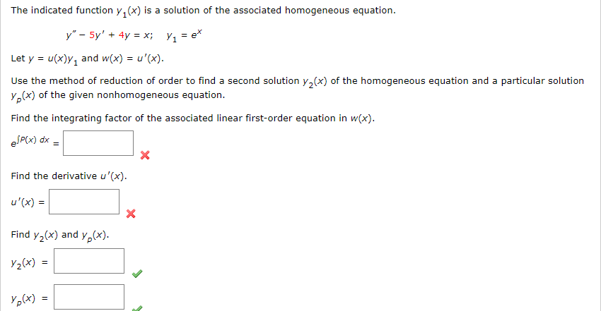 Solved The indicated function y1(x) is a solution of the | Chegg.com