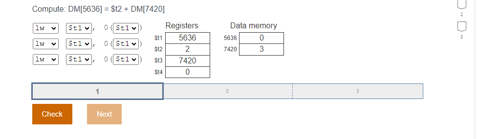 Solved Compute: DM[5636] =$ t2 + ﻿DM[7420]Data memory | Chegg.com