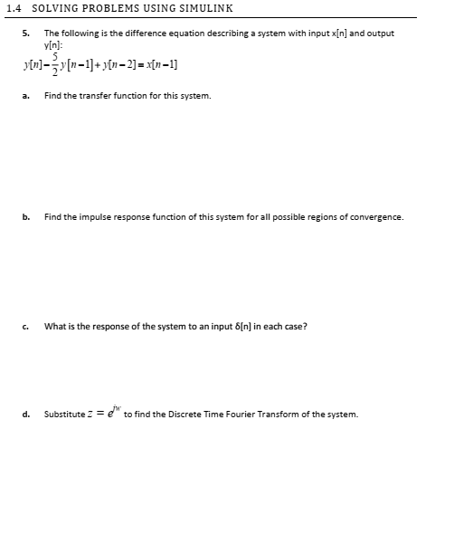 Solved 14 Solving Problems Using Simulink 5 The Following