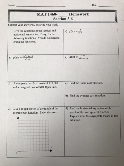 Solved Name: Date: MAT 1460- Homework Section 3.6 Support | Chegg.com Solved Name: Date: MAT 1460- Homework Section 3.6 Support | Chegg.com
