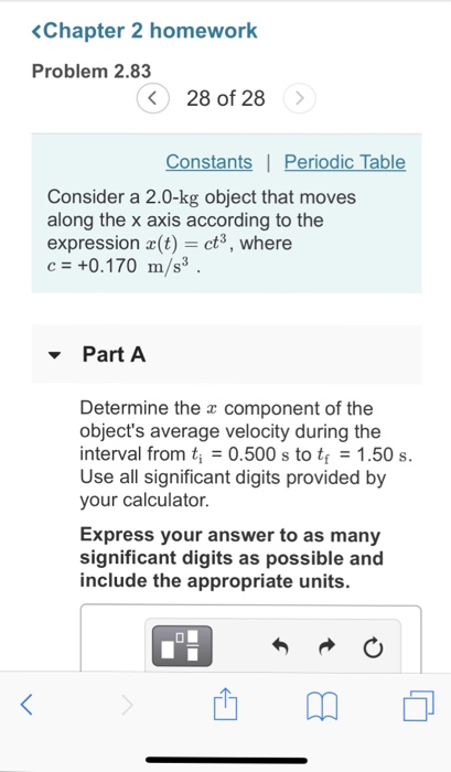 Solved Chapter 2 homework Problem 2.83 28 of 28 Constants | Chegg.com