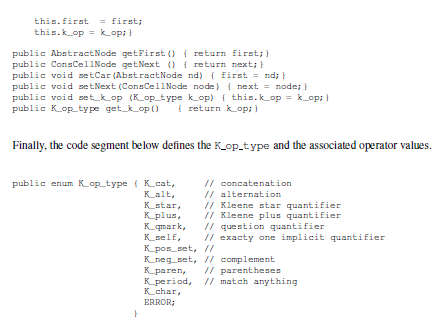 In Java: building a recursive descent parser the | Chegg.com