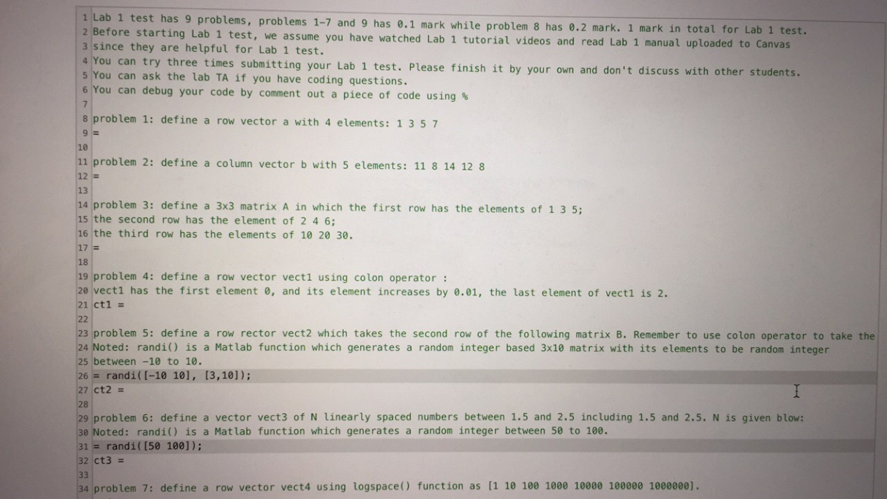 Solved 1 Lab 1 Test Has 9 Problems Problems 1 7 And 9 Has 5063