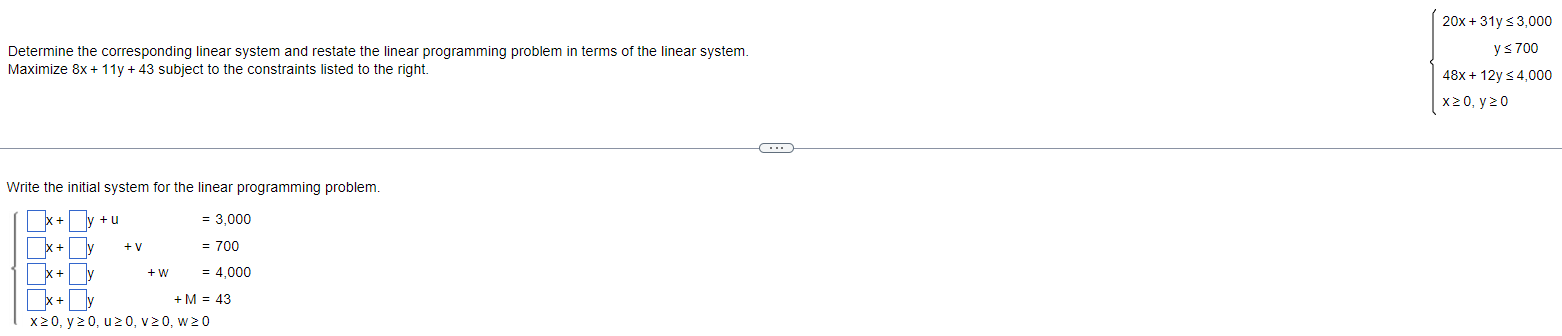 Solved Determine the corresponding linear system and restate | Chegg.com