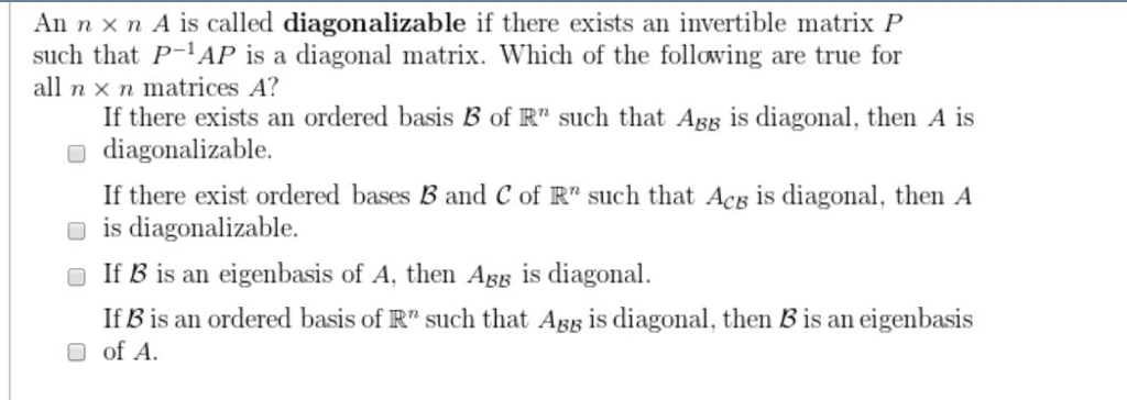 Solved An n × n A is called diagonalizable if there exists | Chegg.com