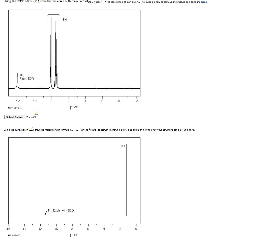 Solved Using the JSME editor (-) draw the molecule with | Chegg.com