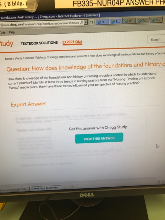 Solved ( B bldg. ) FB335-NUR04P ANSWER PH oundations And | Chegg.com