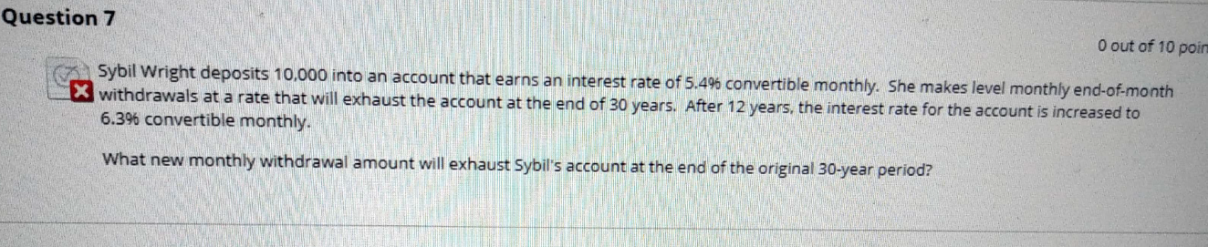 Solved Question 7 O out of 10 poin Sybil Wright deposits | Chegg.com