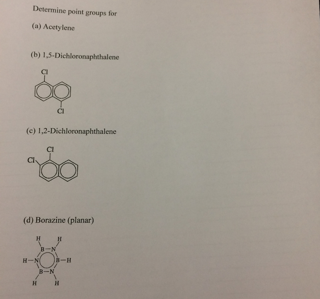 Solved Determine point groups for (a) Acetylene (b) | Chegg.com