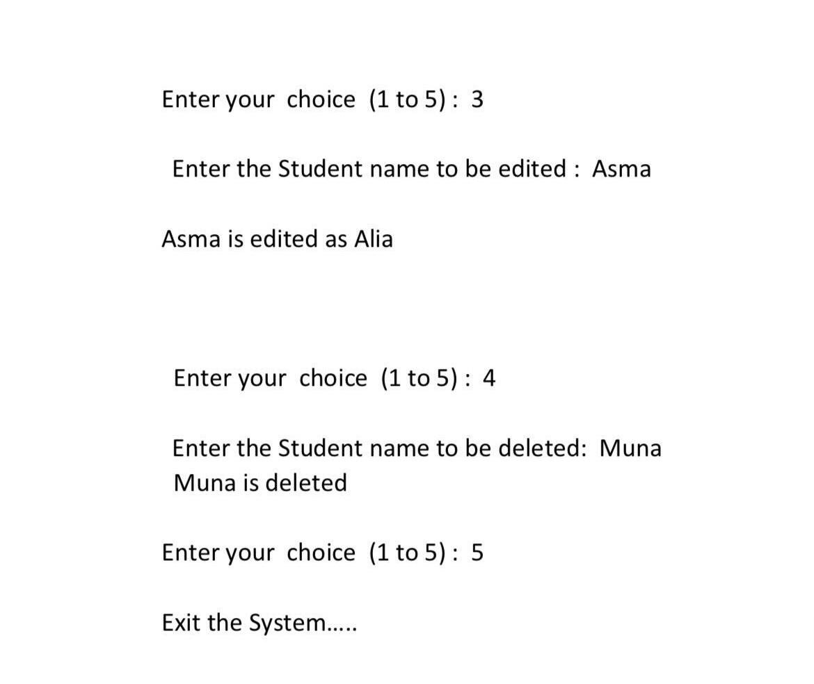 Solved Write A Menu Based Java Program To Perform The Chegg