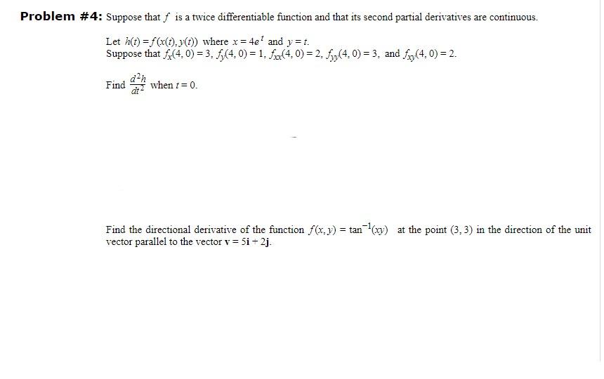 Solved Problem #4: Suppose that f is a twice differentiable | Chegg.com