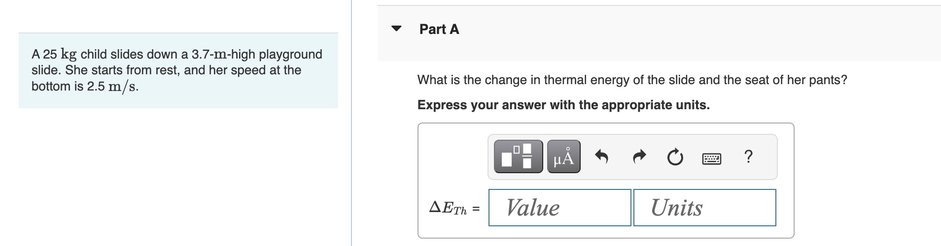 Solved A 25 kg child slides down a 3.7-m-high playground | Chegg.com
