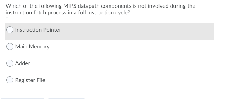 Solved Which of the following MIPS datapath components is | Chegg.com